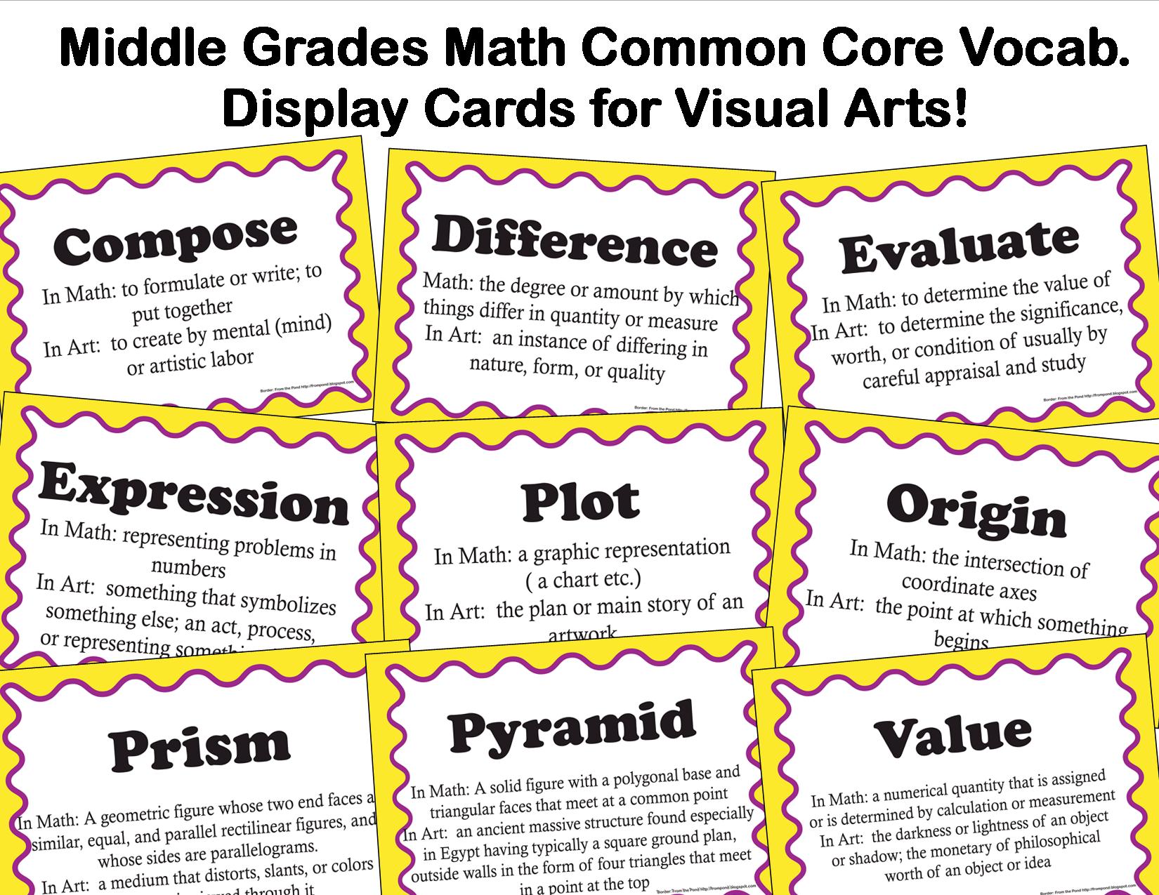 The SmARTteacher Resource Common Core Vocabulary For Middle School The SmARTteacher Resource Common Core Vocabulary For Middle School